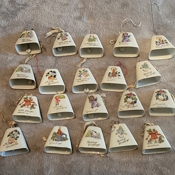 Holiday | Vintage Hand Painted Christmas Porcelain Bells Made In Japan ...